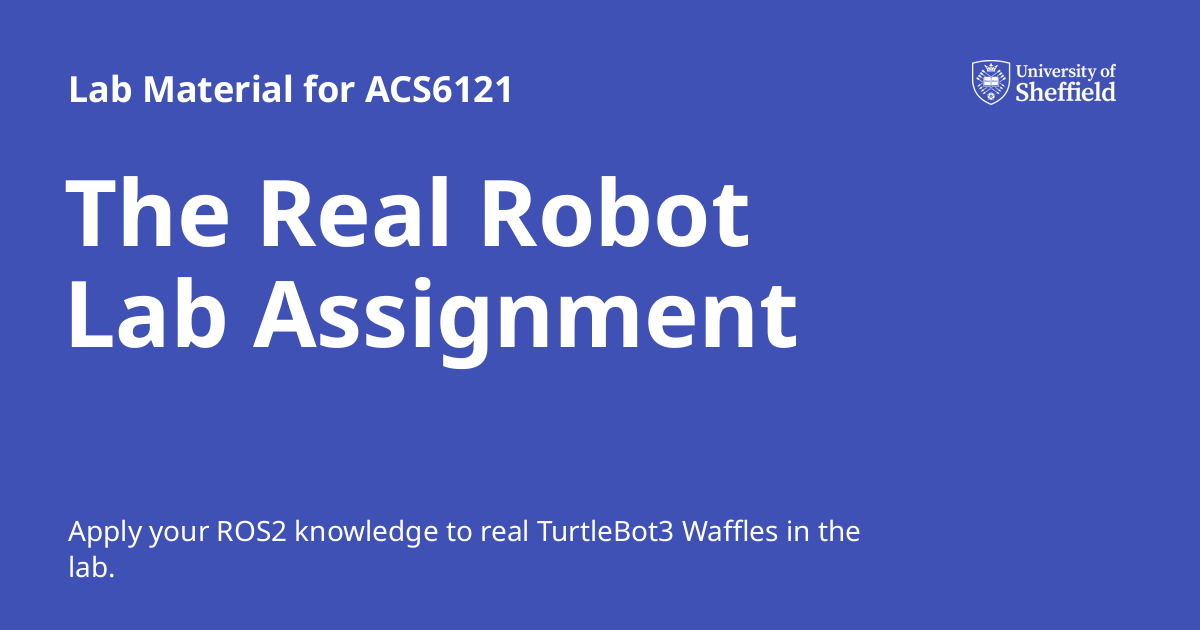 The Real Robot Lab Assignment - Lab Material for ACS6121