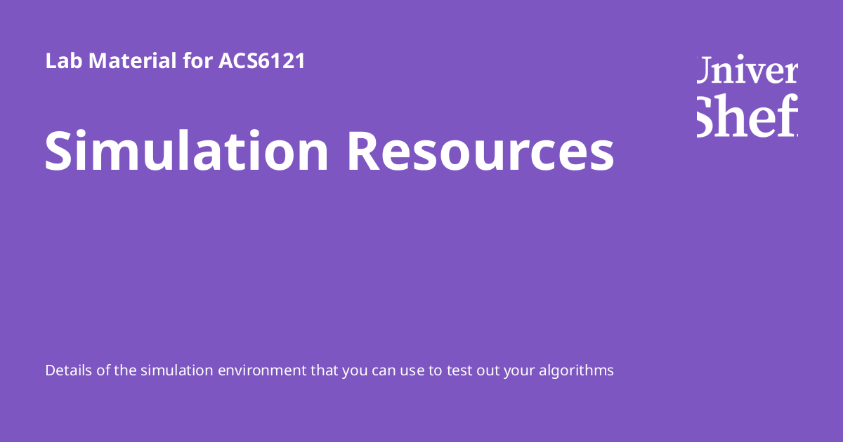 Simulation Resources - Lab Material for ACS6121