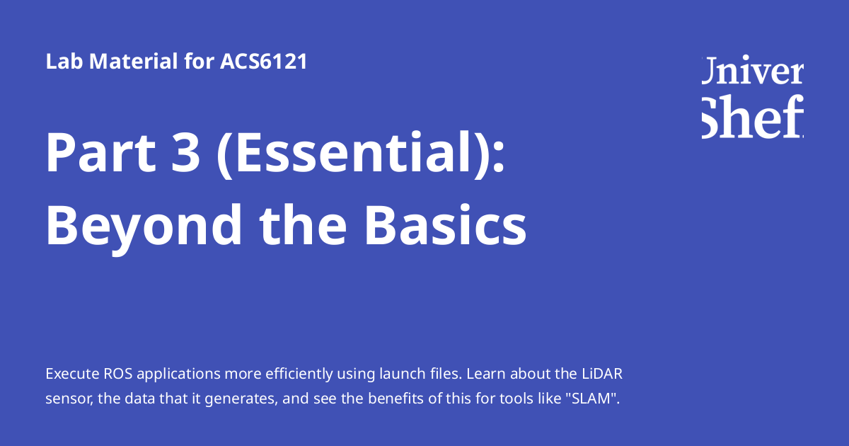 Part 3 (Essential): Beyond the Basics - Lab Material for ACS6121