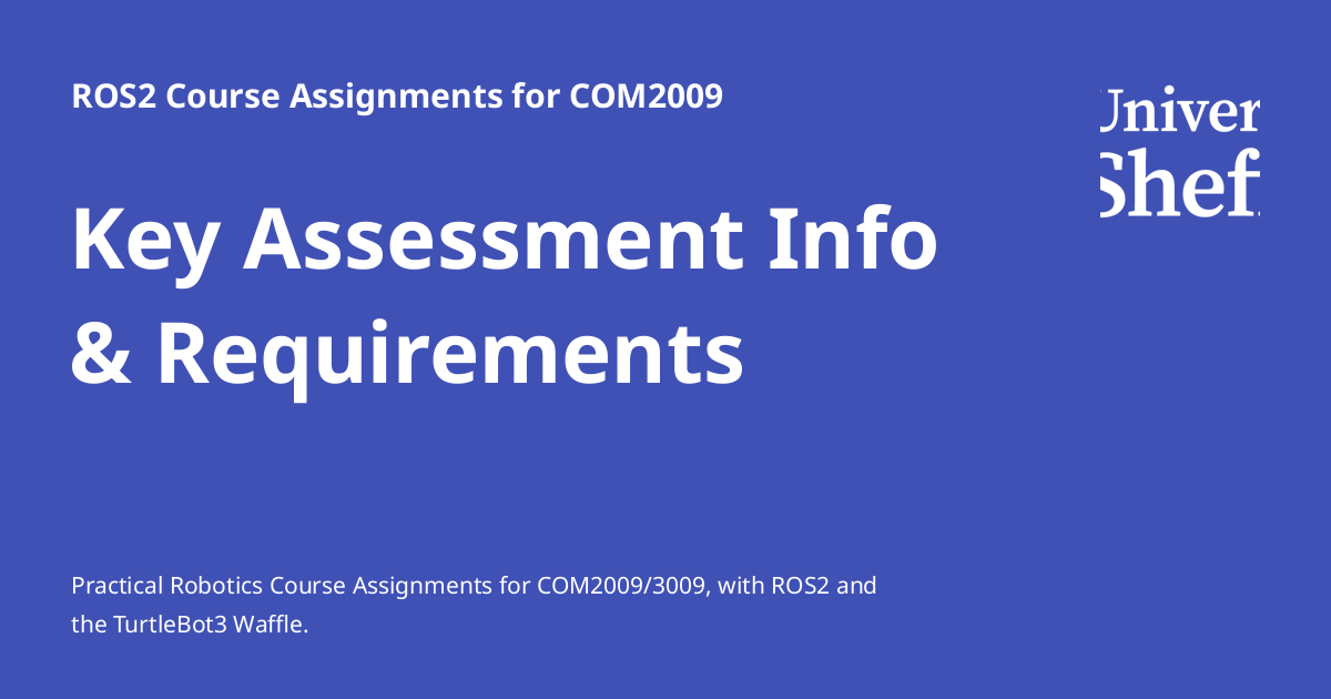 Key Assessment Info & Requirements - ROS2 Course Assignments for COM2009